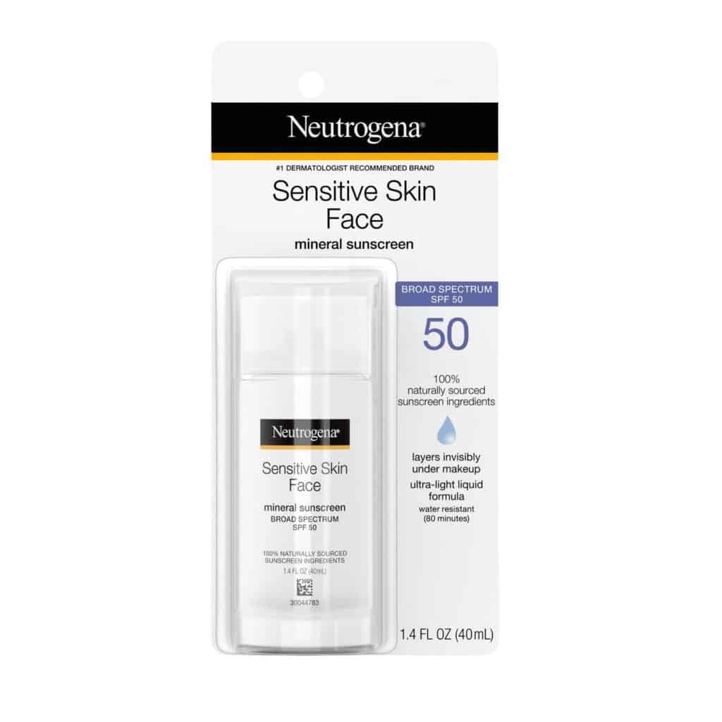 Neutrogena Sensitive Skin Face Sunscreen SPF 50 | 1.4 Ounce ...